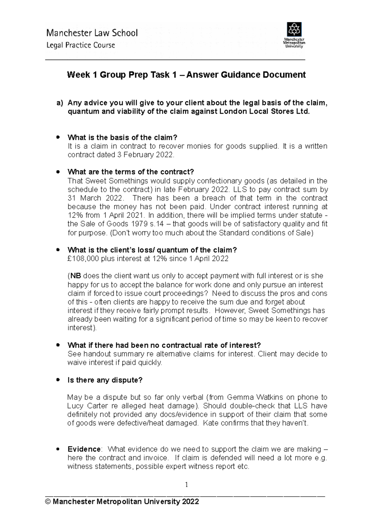 Week 1 Task 1 answer - Week 1 Group Prep Task 1 – Answer Guidance ...