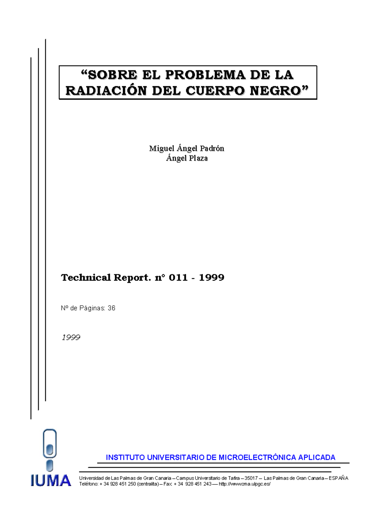Cuerpo negro - Estructura de la materia - INSTITUTO UNIVERSITARIO DE MICROELECTR”NICA APLICADA ...