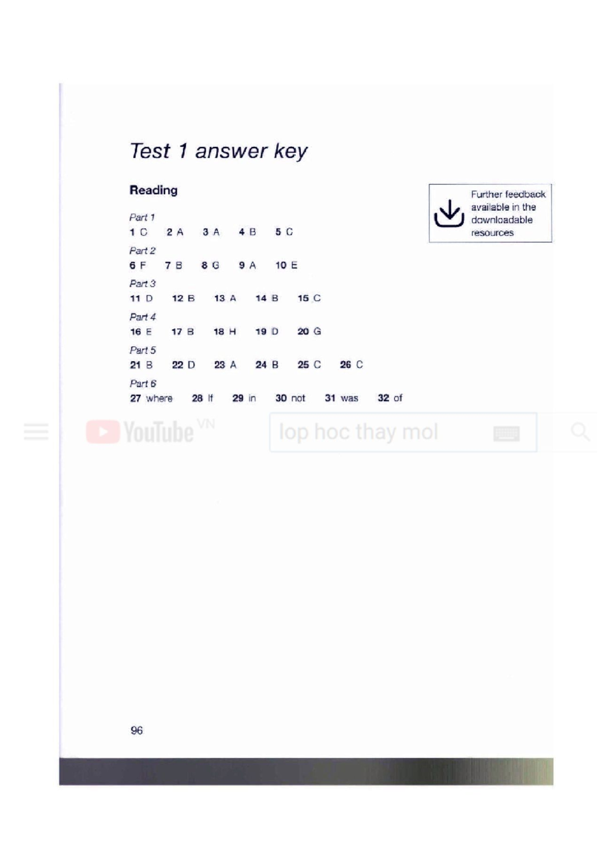 KEY - B1 Preliminary for school Authentic Practice Tests 2020 - Lớp 10 ...