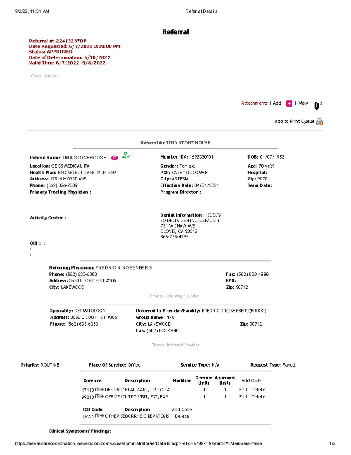 2241323 OP - AAA - 9/2/22, 11:51 AM Referral Details - Studocu