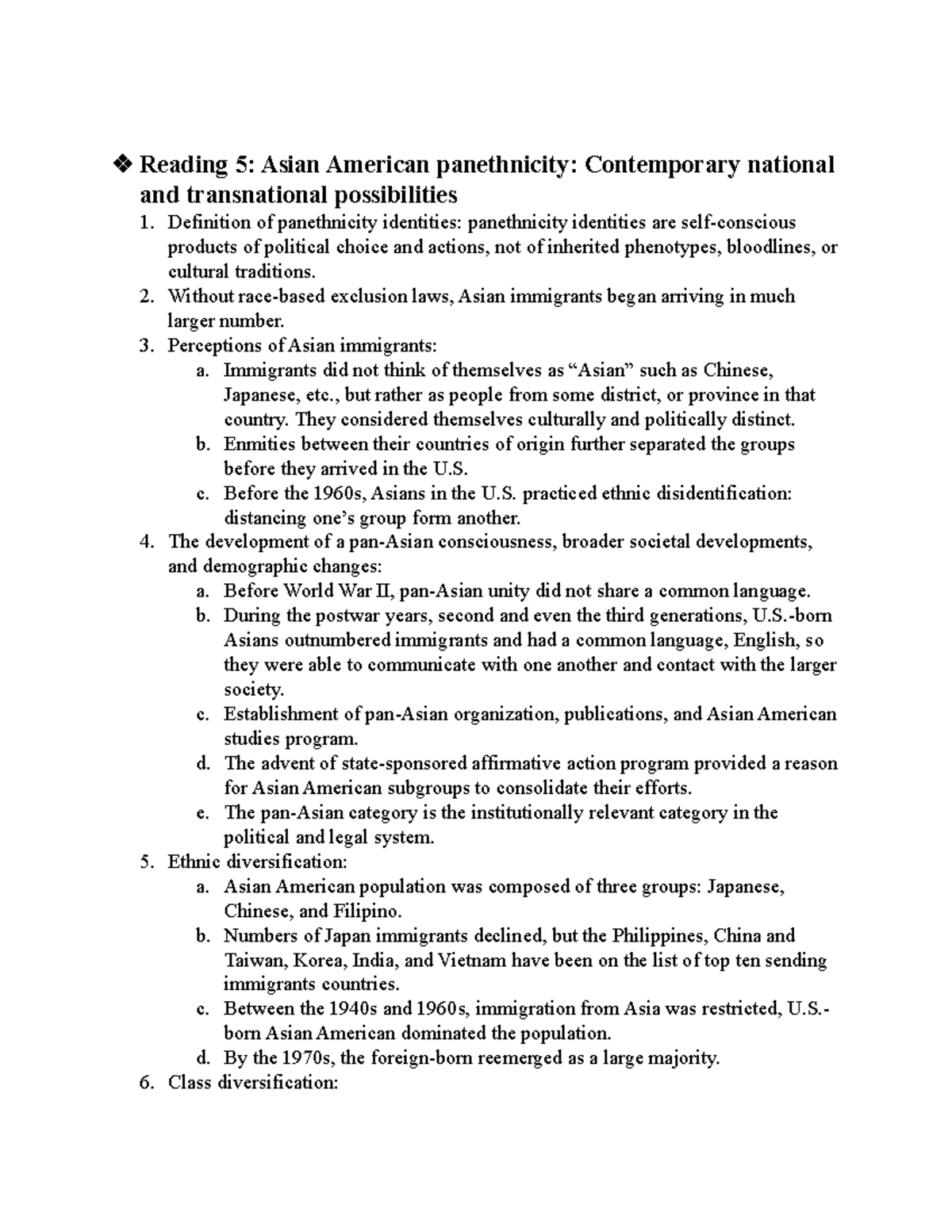 Asian American Panethnicity and Whiteness as a Cultural Category - Studocu