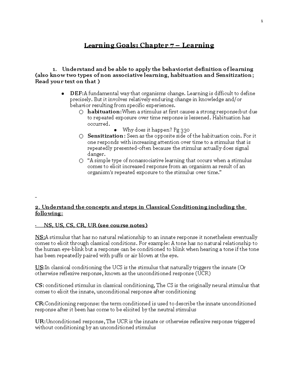 CH 7 learning objectives - Learning Goals: Chapter 7 – Learning ...