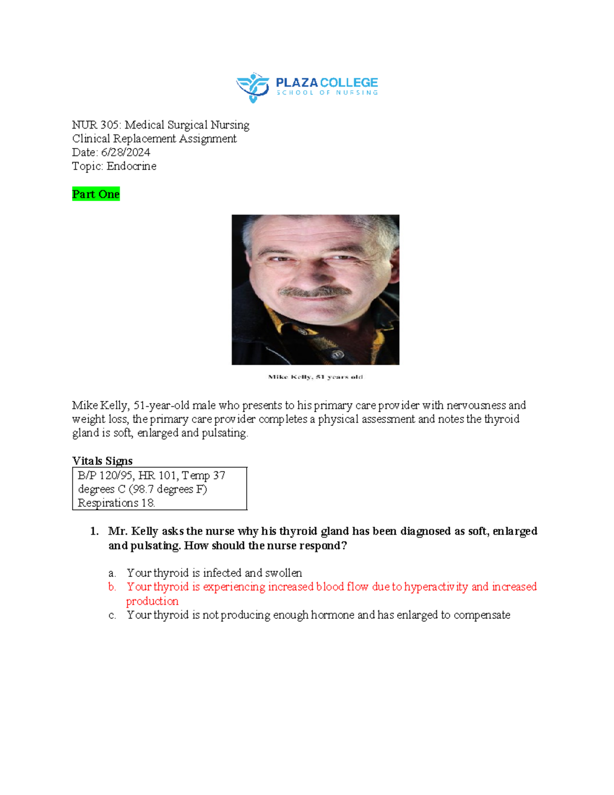 NUR 305 Clinical Replacement Assignment 6 28 2024 Student - NUR 305 ...
