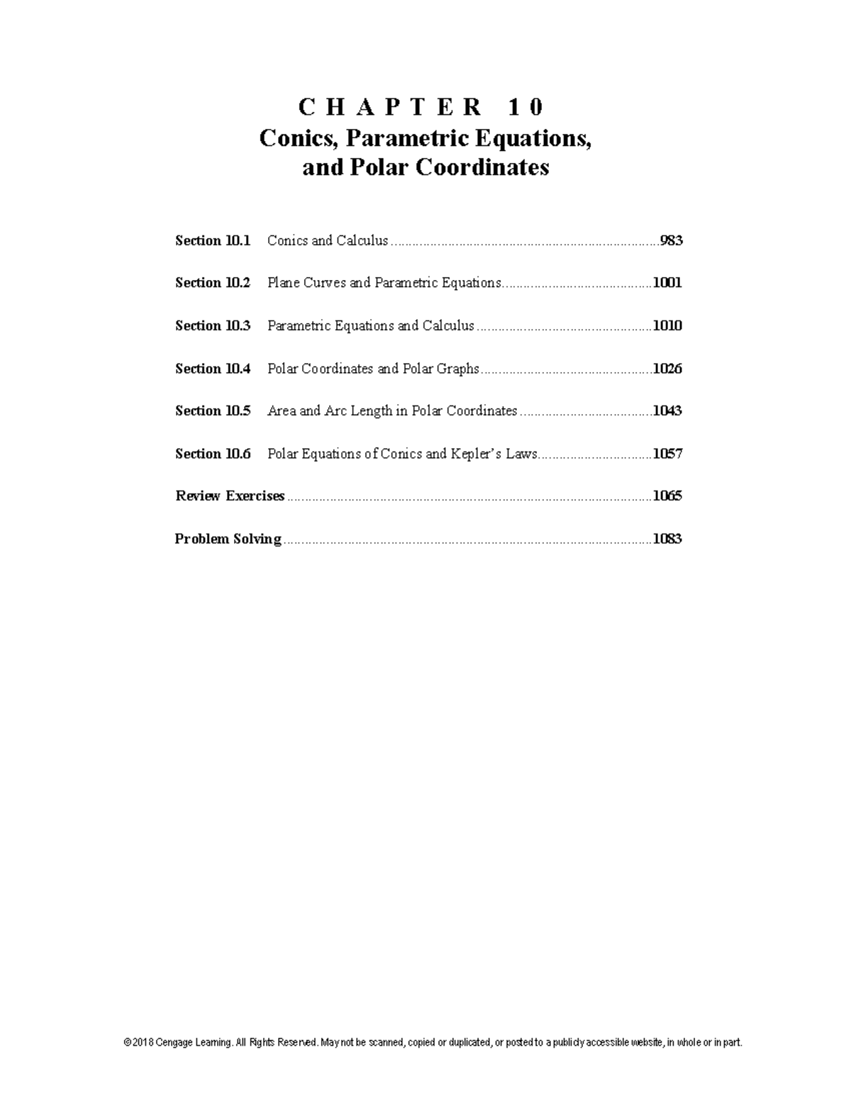 Calc Metric 10 CSM - Solution - Conics, Parametric Equations, C H A P T ...