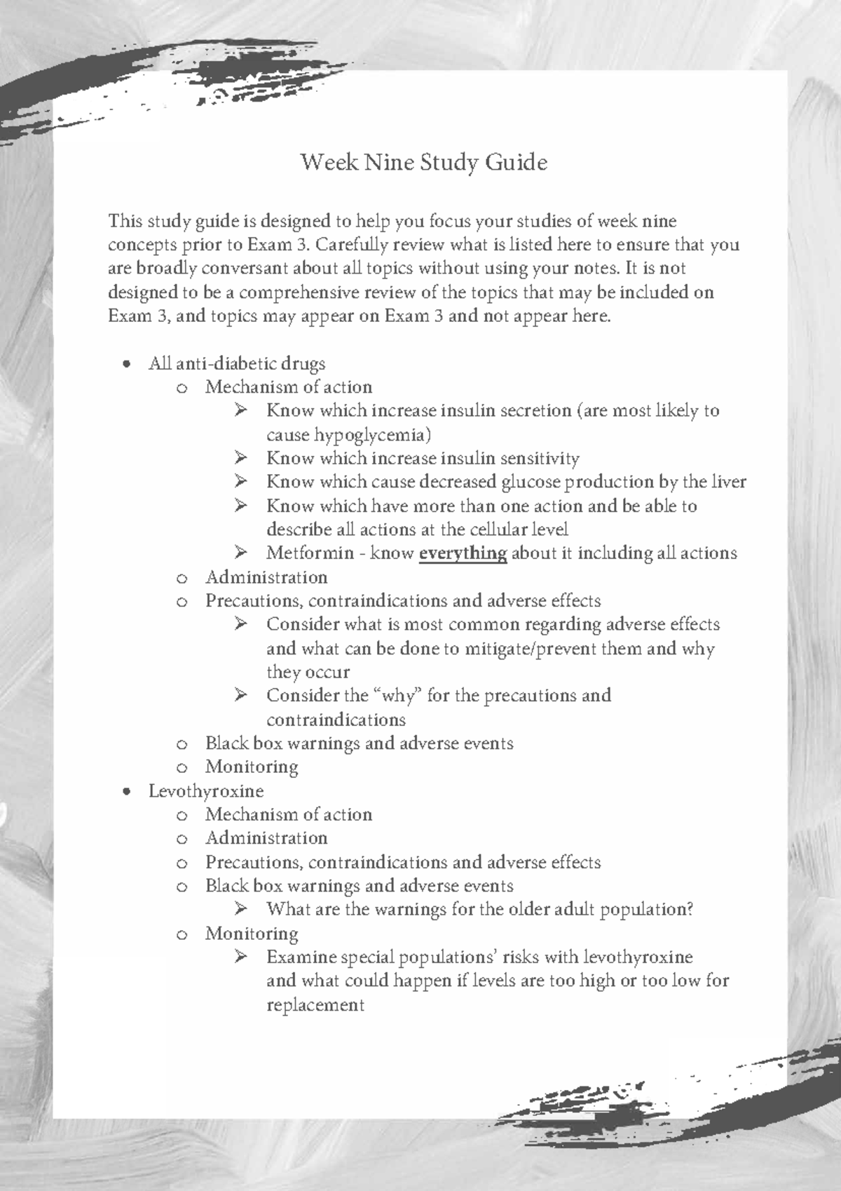 Week Nine Study Guide Answers ...