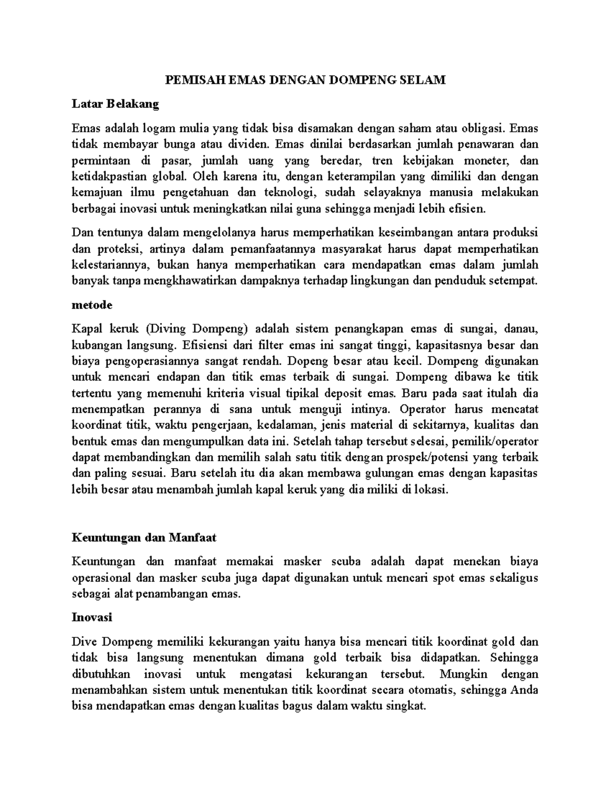 IDE Pemisah EMAS Dengan Dompeng Selam - PEMISAH EMAS DENGAN DOMPENG ...