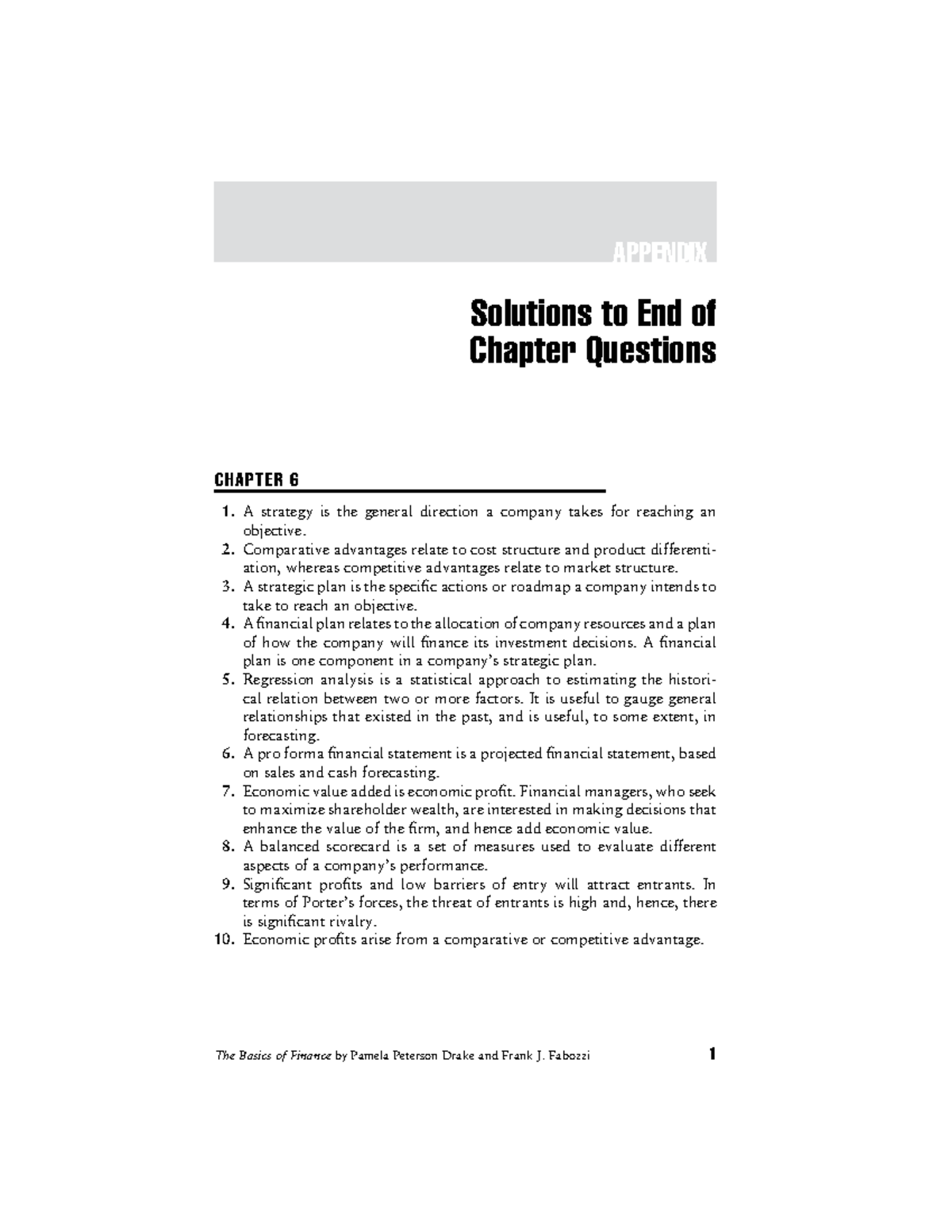 Business Finance - APPENDIX Solutions to End of Chapter Questions ...