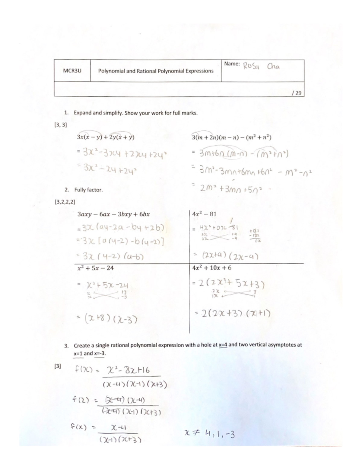 Polynomial and Rational Polynomial Expressions - Studocu