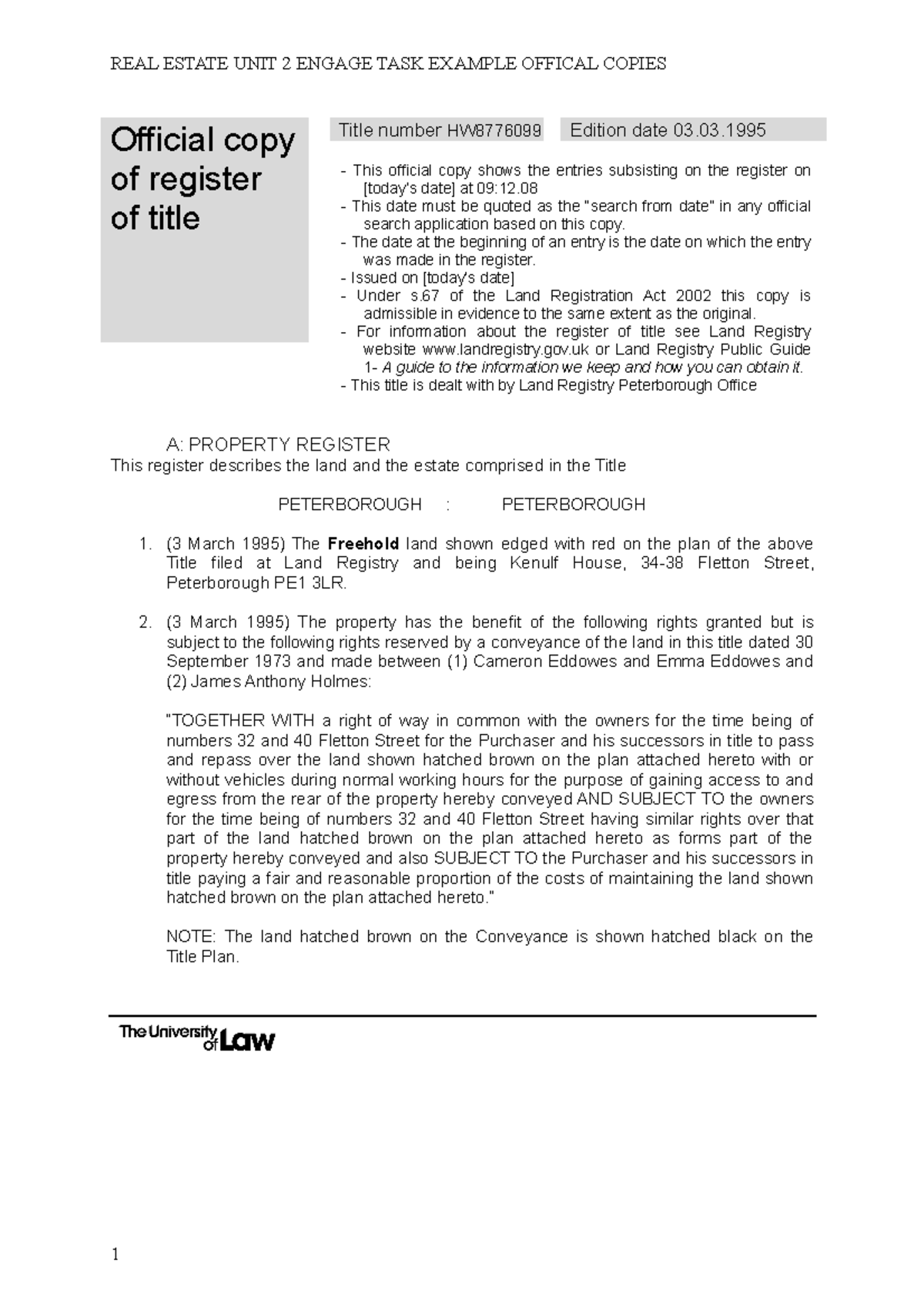 2223 re u02 ce01 prepare and engage official copies - REAL ESTATE UNIT ...