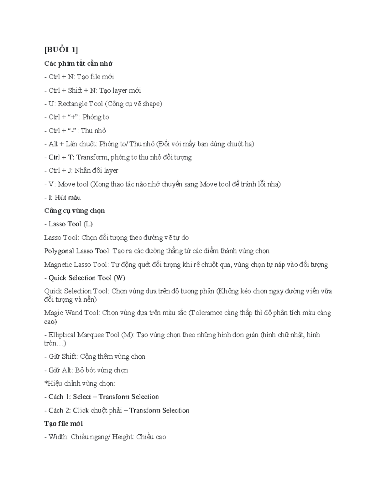 Tóm-tắt-Ps - zsdxfcgvhbjnklm,aWzsertfgyhujikm nbvcx - [BUỔI 1] Các phím ...