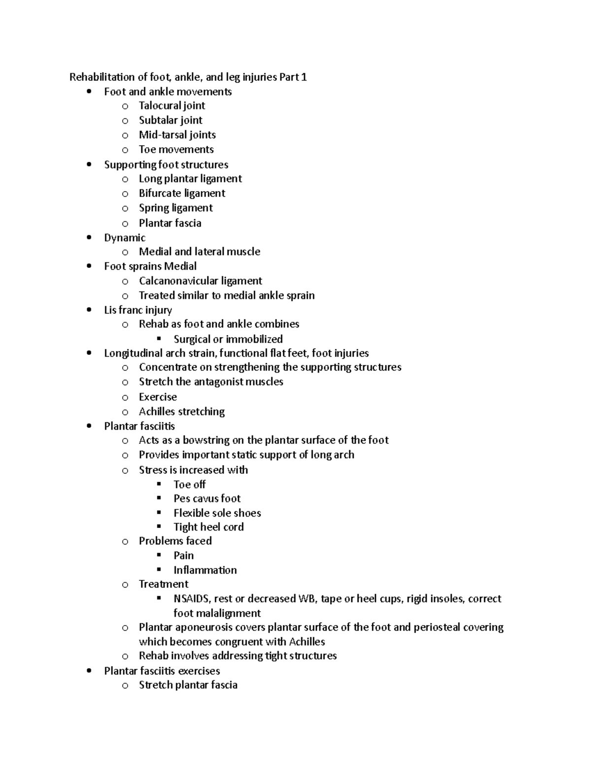 Rehabilitation of foot - Studocu