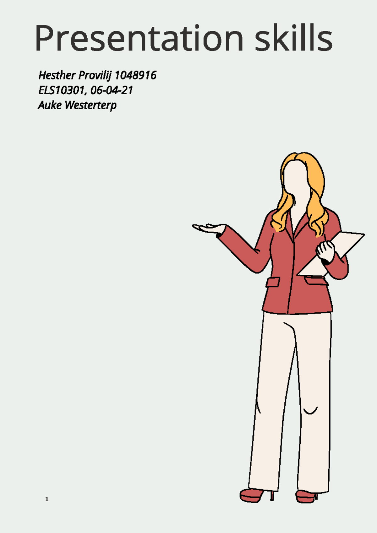 Hesther Reflectieverslag NL - TABLE OF CONTENTS - Studeersnel