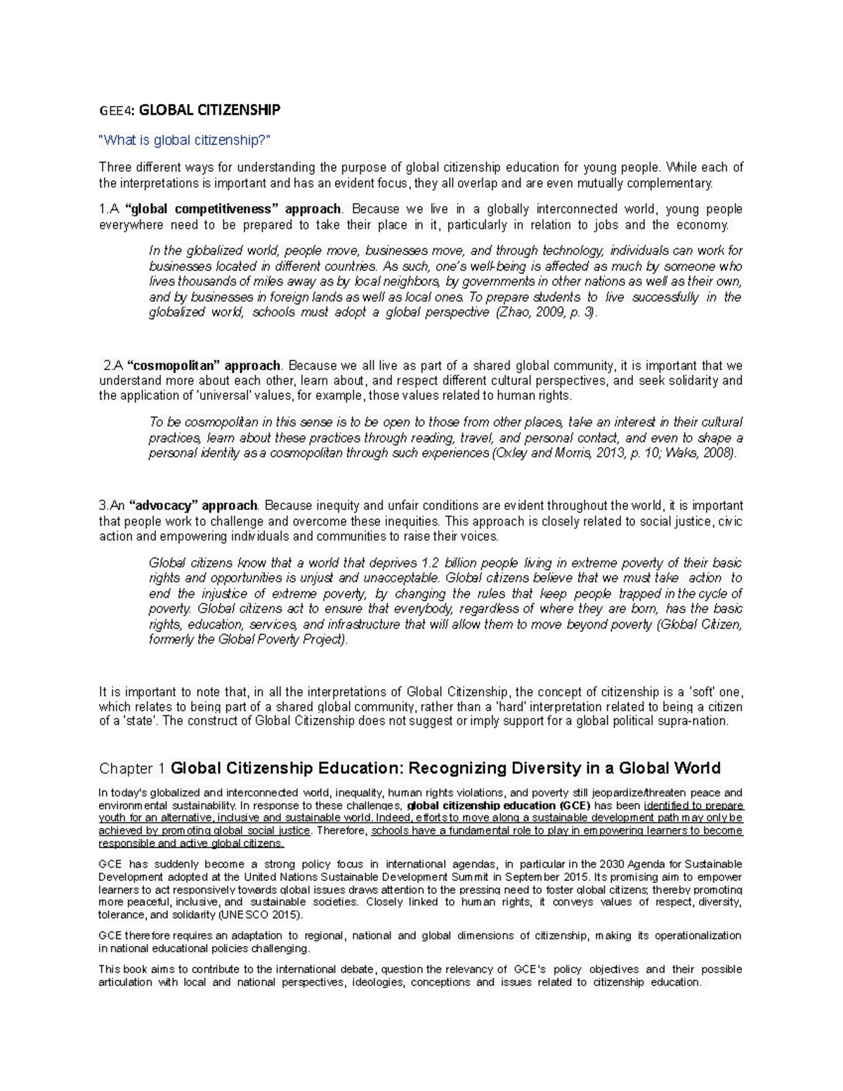 GEE4-global-citizenship - GEE4: GLOBAL CITIZENSHIP “What is global ...