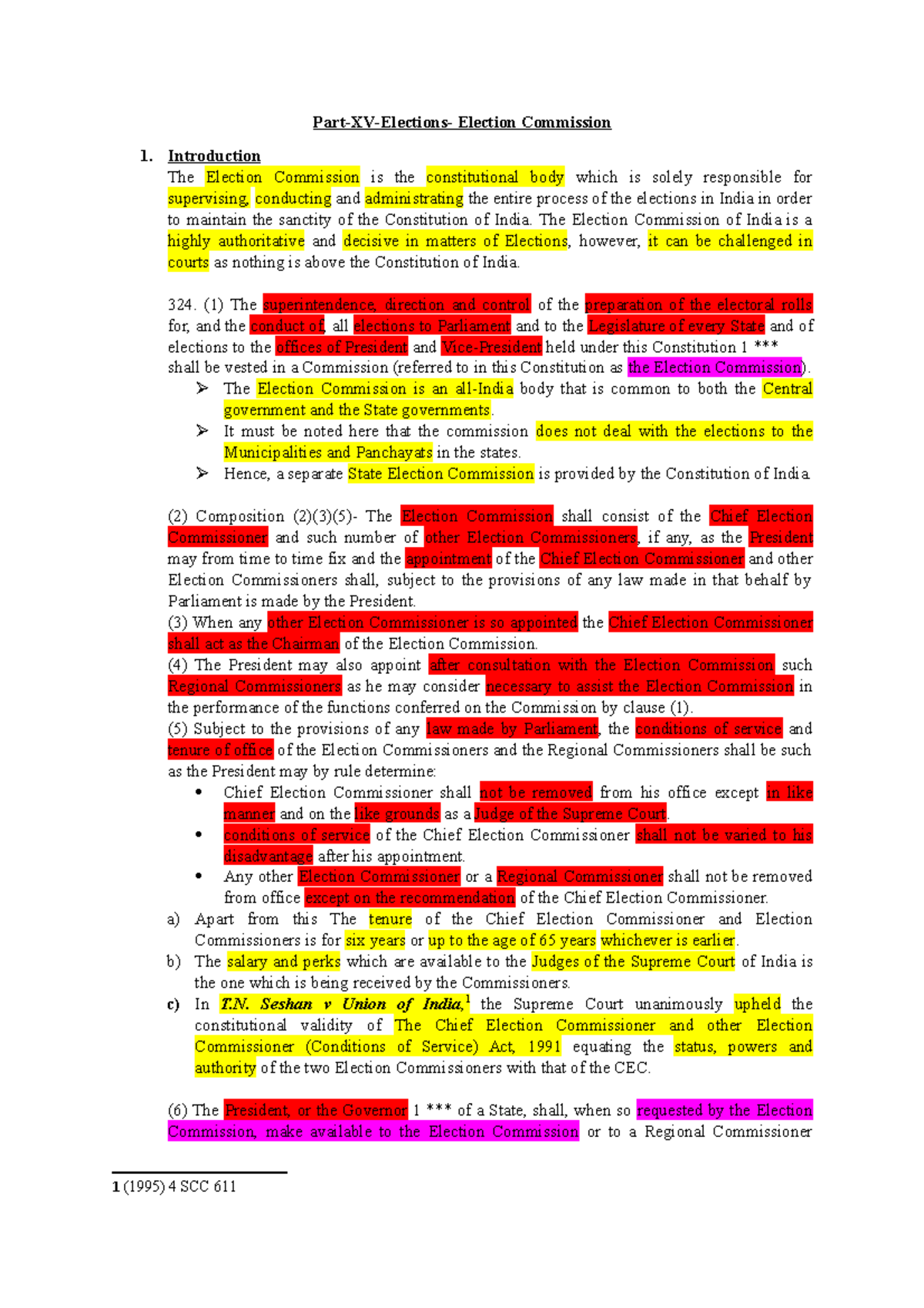 Election Commission Notes - Part-XV-Elections- Election Commission ...