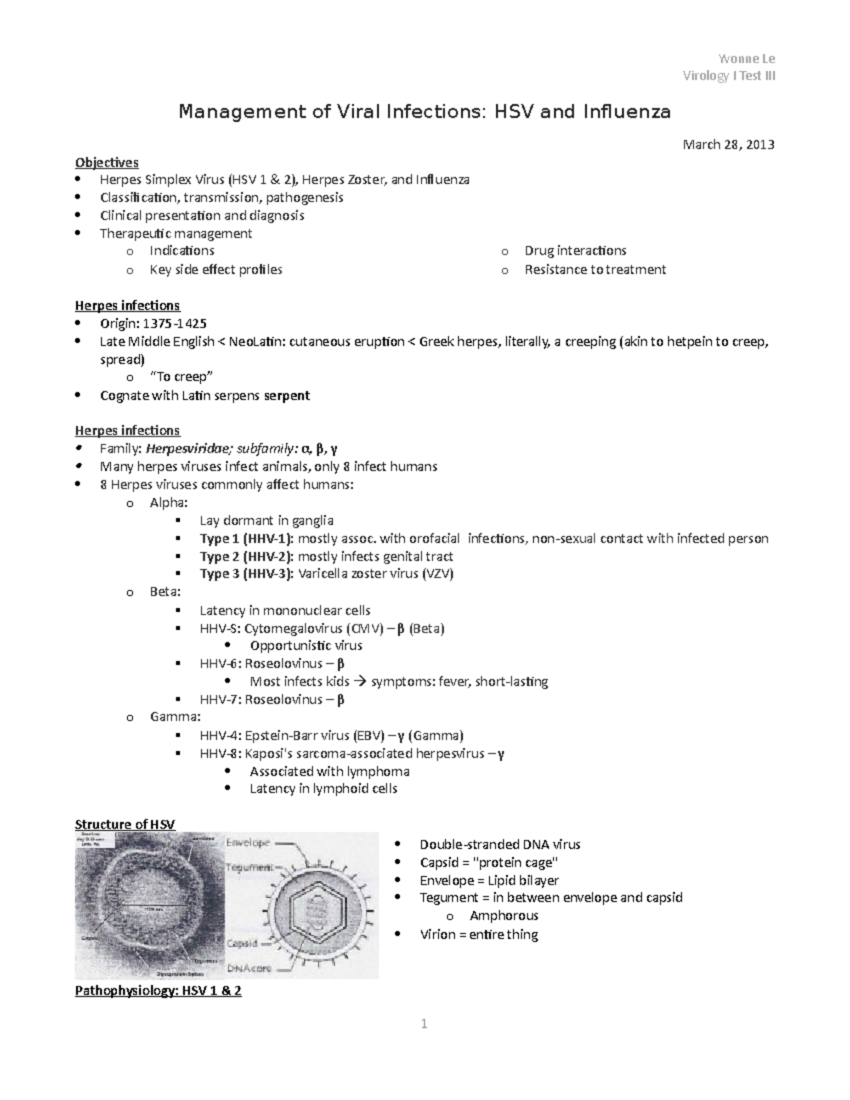Management of Viral Infections 03 - Virology I Test III Management of ...