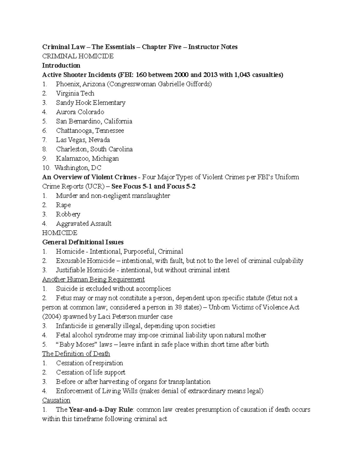Crim Law Midterm Notes - Criminal Law – The Essentials – Chapter Five ...