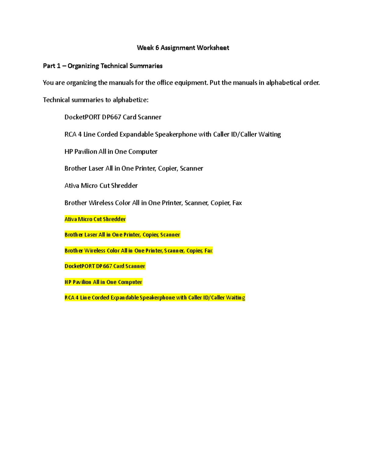 Week 6 write on - mas 110 clinical - Week 6 Assignment Worksheet Part 1 ...