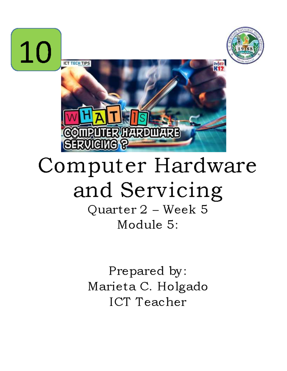 ICT-Module-5 - ict - Computer Hardware and Servicing Quarter 2 – Week 5 ...