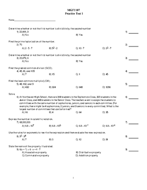 Grade 5 Math - Homework - MGF 1107 - Studocu