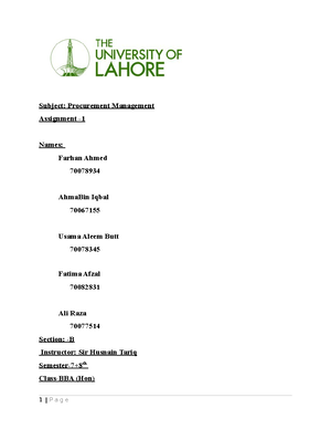 Assignment No 2 of Supply Chain mangement-1 - Subject Name Fundamental ...