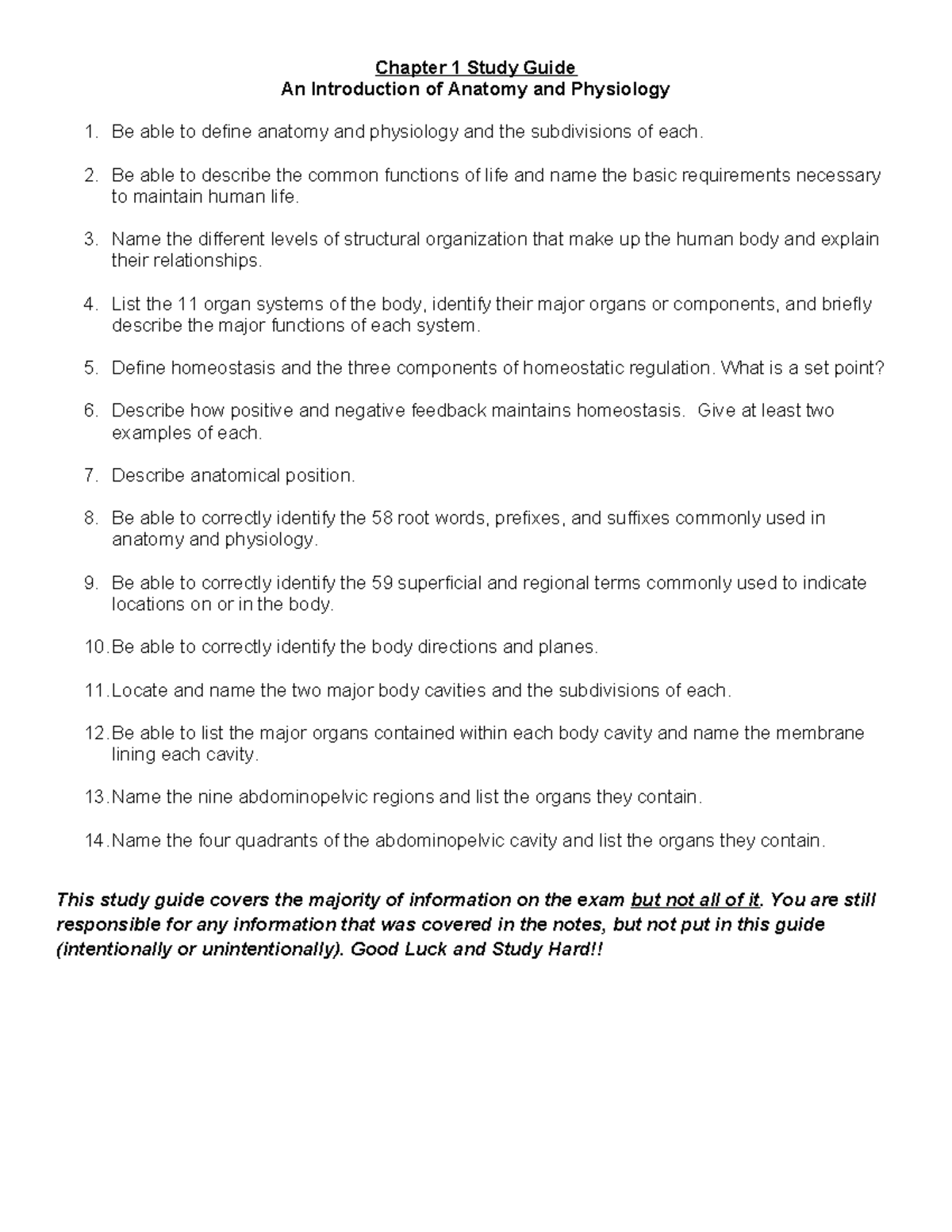 Openstax Chapter 1 Study Guide Complete - Chapter 1 Study Guide An ...