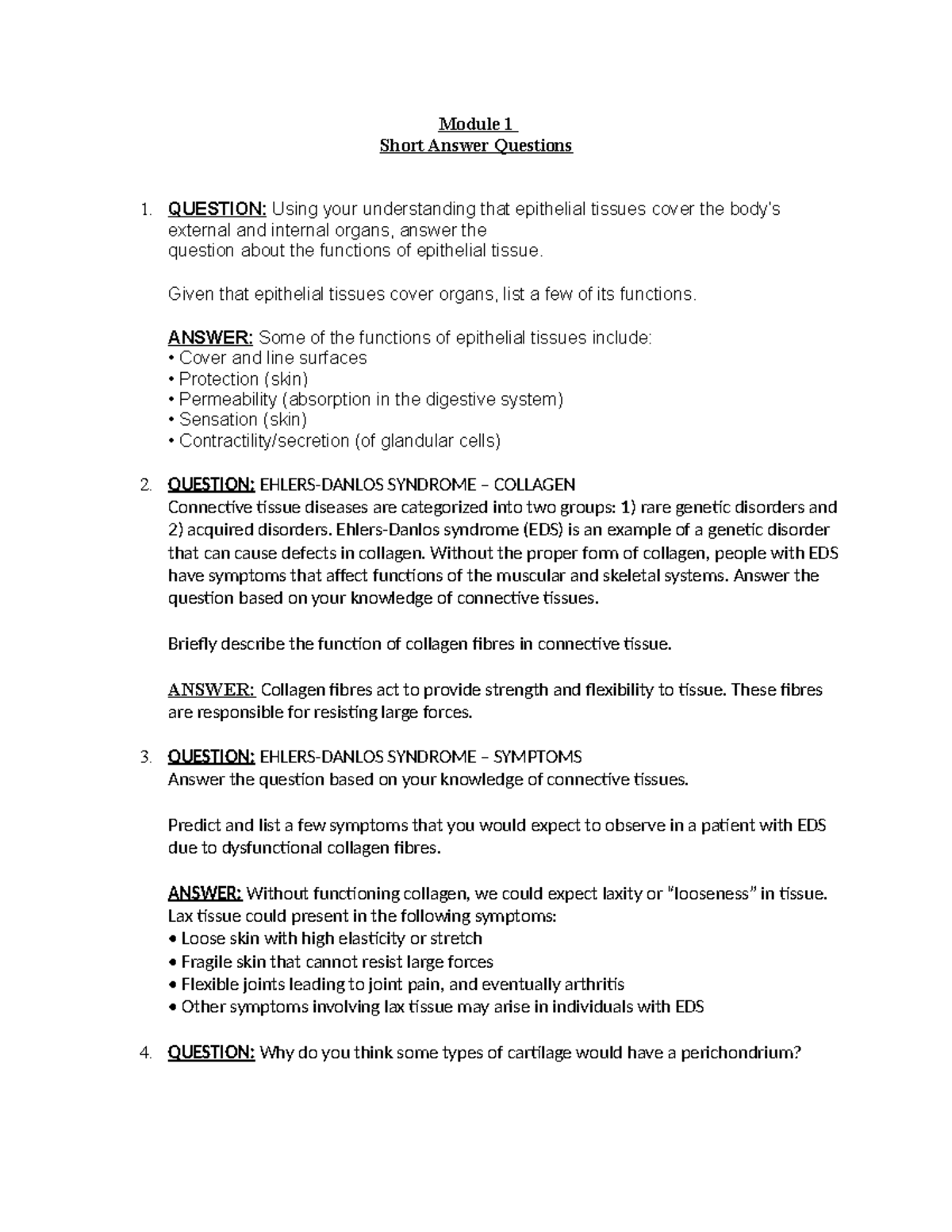 Short answer questions module 1-3 - Module 1 Short Answer Questions ...