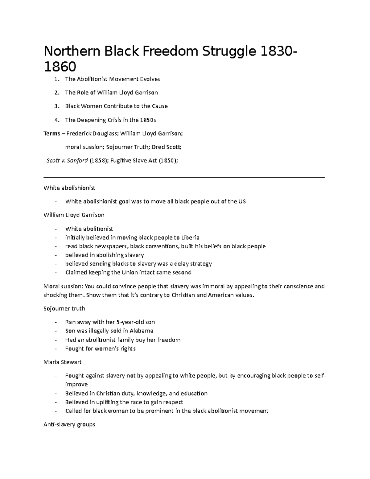 Northern black freedom struggle 1830-1860 p2 - Northern Black Freedom ...