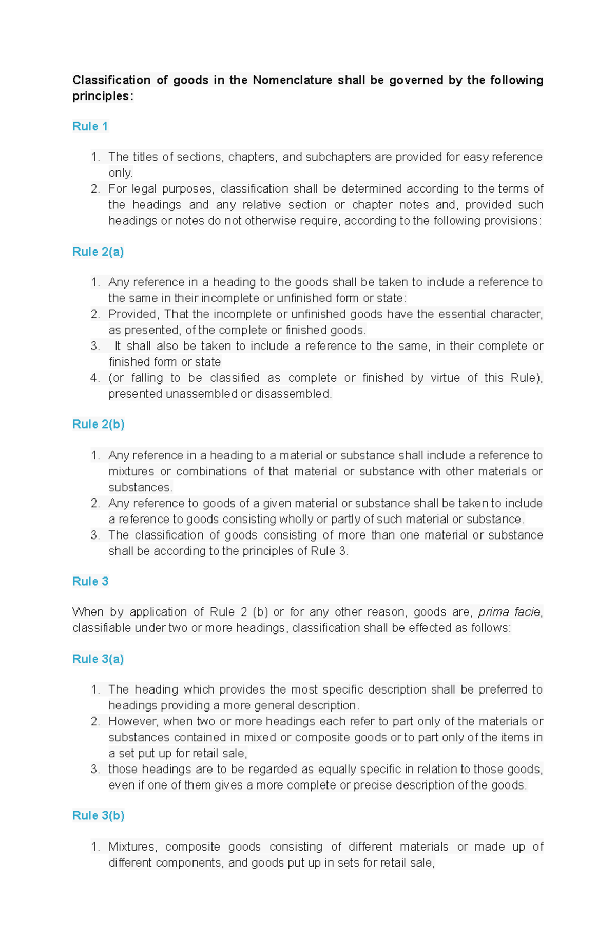 Girs - gir summary - Classification of goods in the Nomenclature shall ...