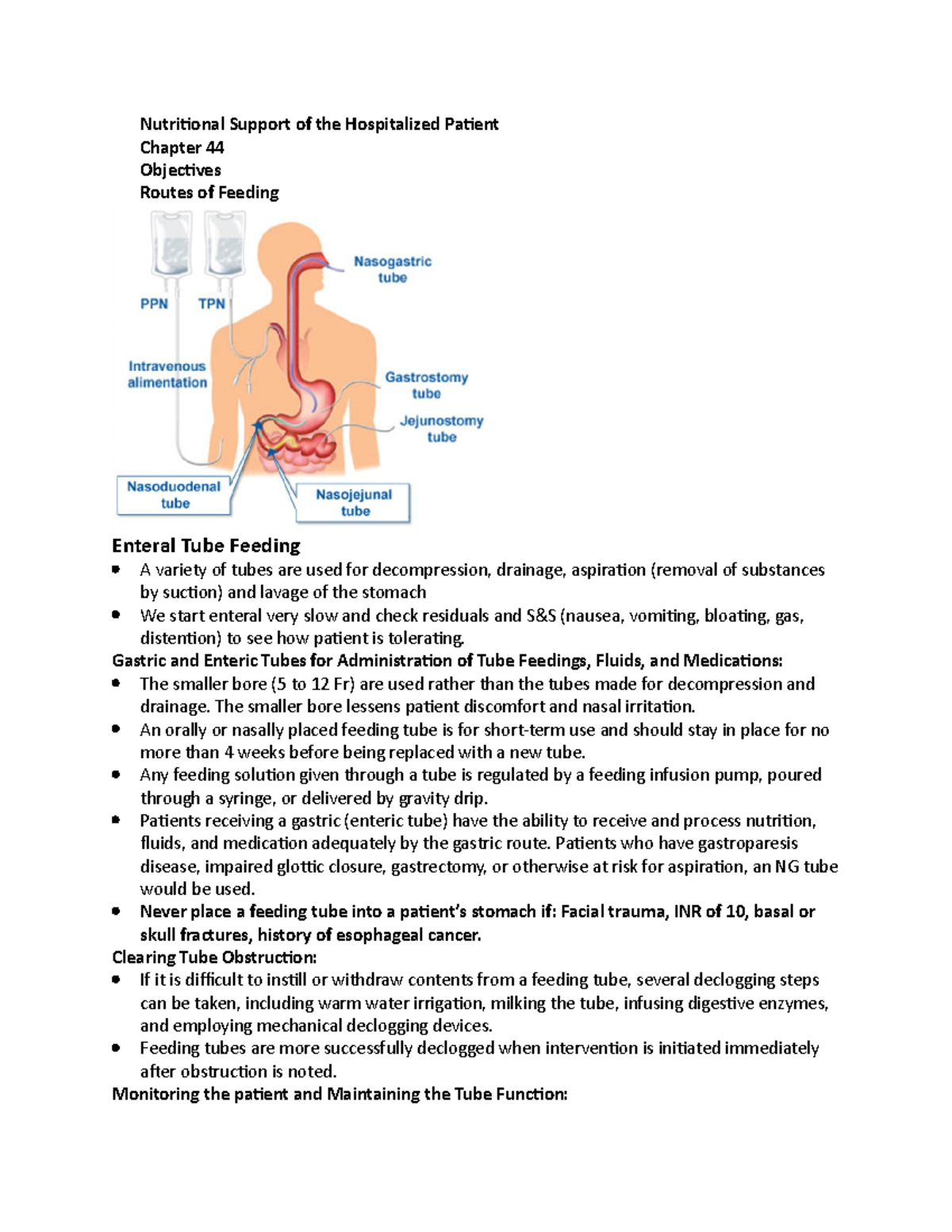 Nutritional Support of the Hospitalized Patient- Enteral and Parenteral ...