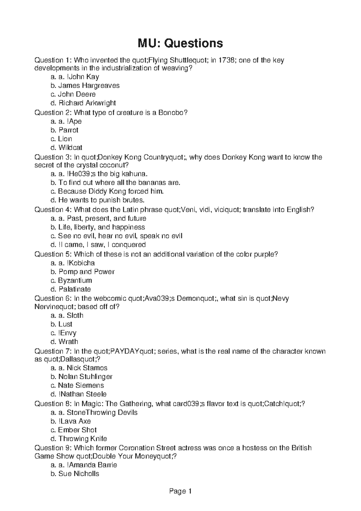 MU309 Report 5 - MU: Questions Question 1: Who invented the quot;Flying ...