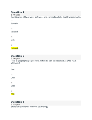 End of Module 2 Study Guide - Module 2 answers Review Questions [2.1] 1. Each webpage is ...