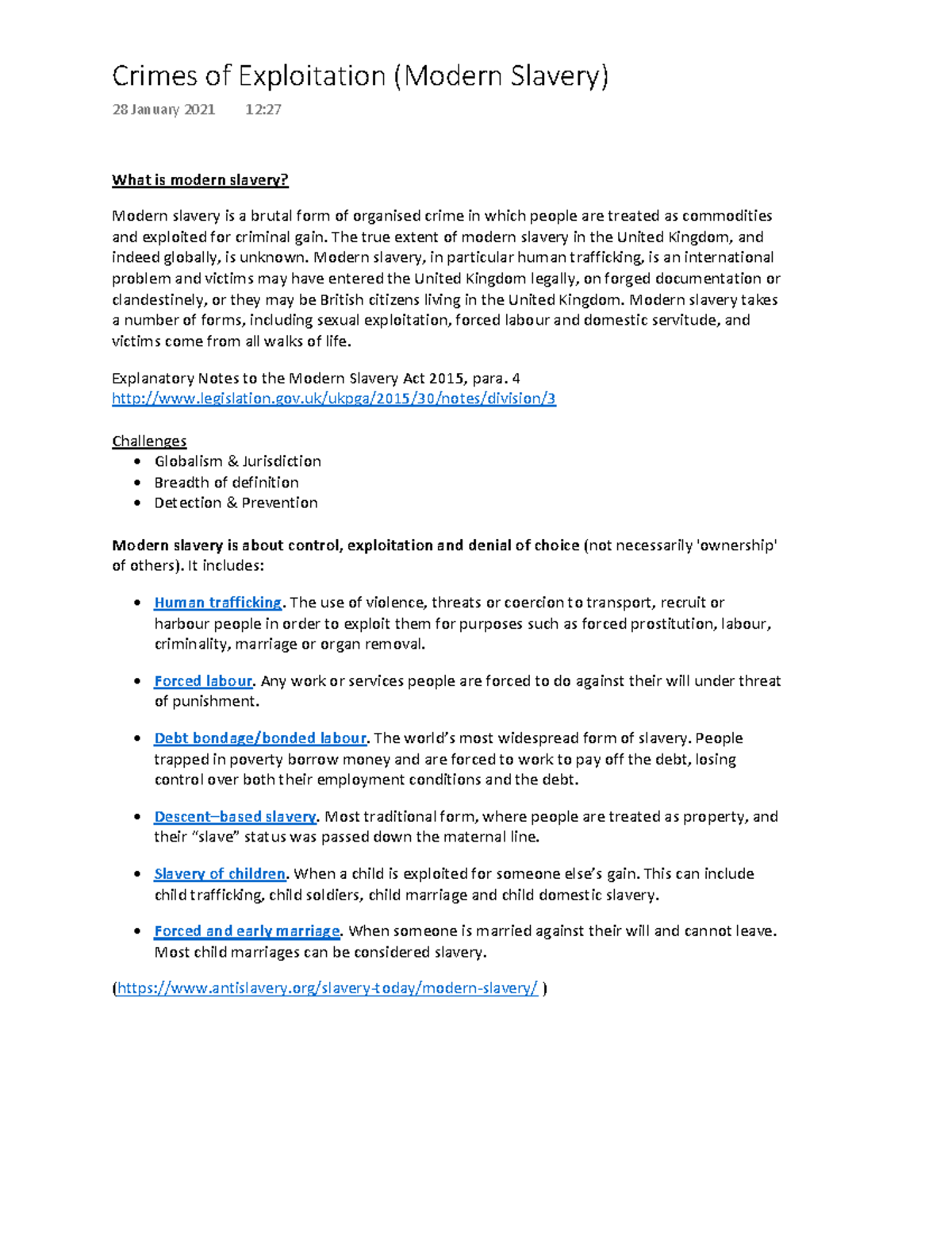 Crimes of Exploitation (Modern Slavery) - What is modern slavery ...