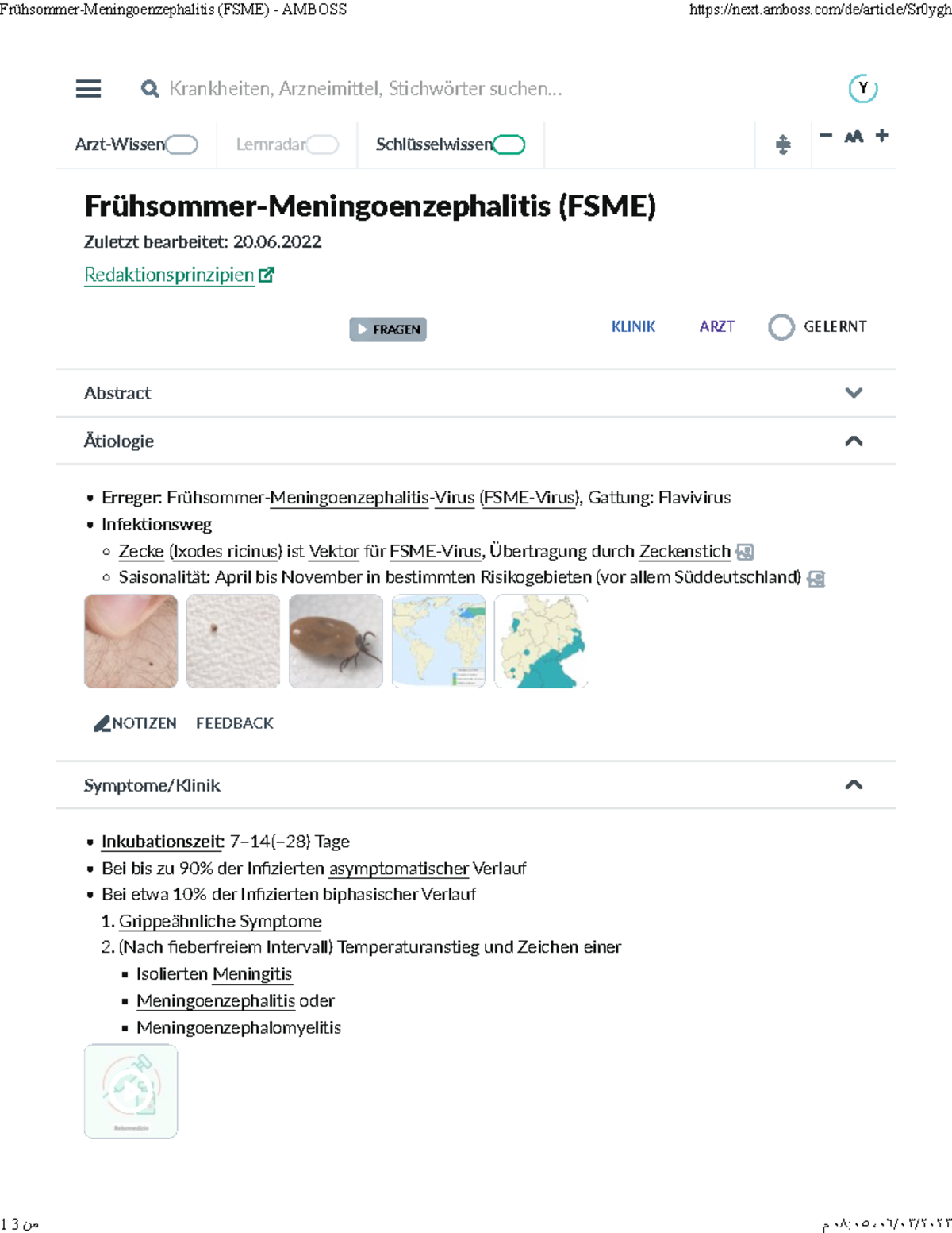 Frühsommer Meningoenzephalitis FSME Amboss - Frühsommer ...