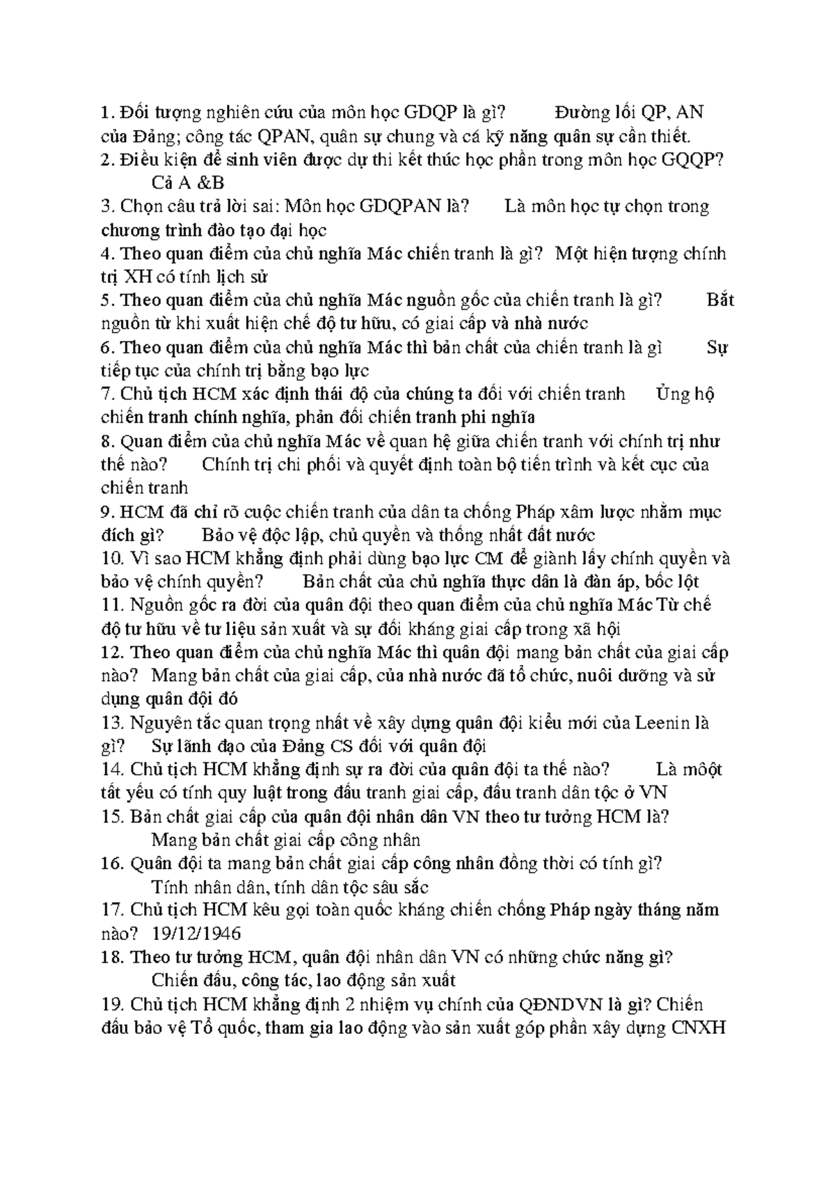 GDQP2 - CNXH - Đối tượng nghiên cứu của môn học GDQP là gì? Đường lối QP, AN của Đảng; công tác ...