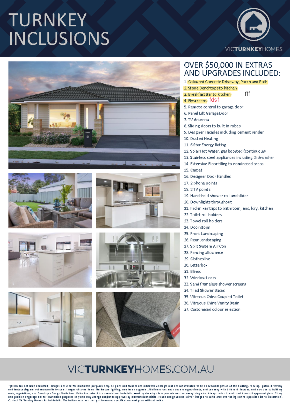 Turnkey Inclusion brochure - April 2013 - *(FHOG has not been deducted ...