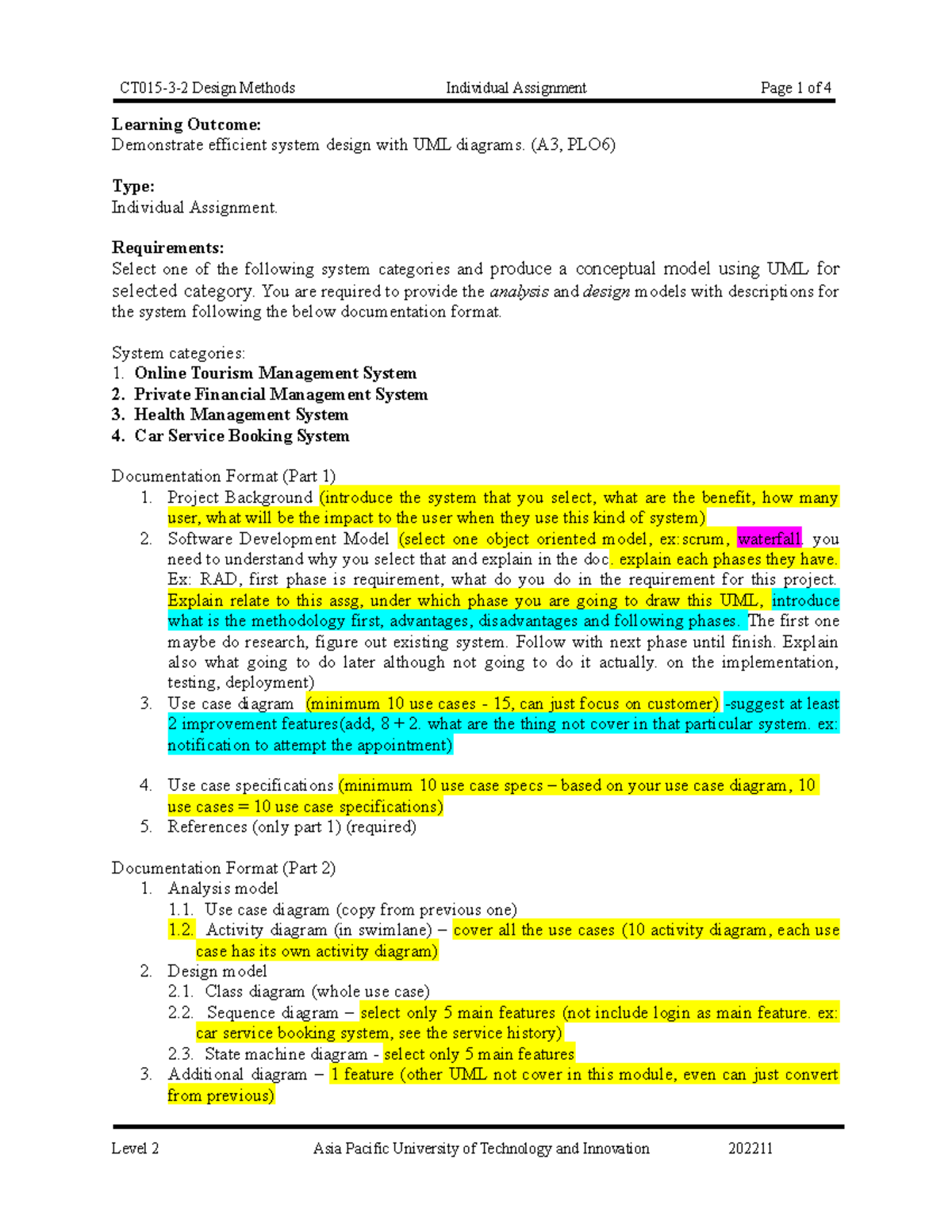 DMTD sample assignment - Learning Outcome: Demonstrate efficient system ...