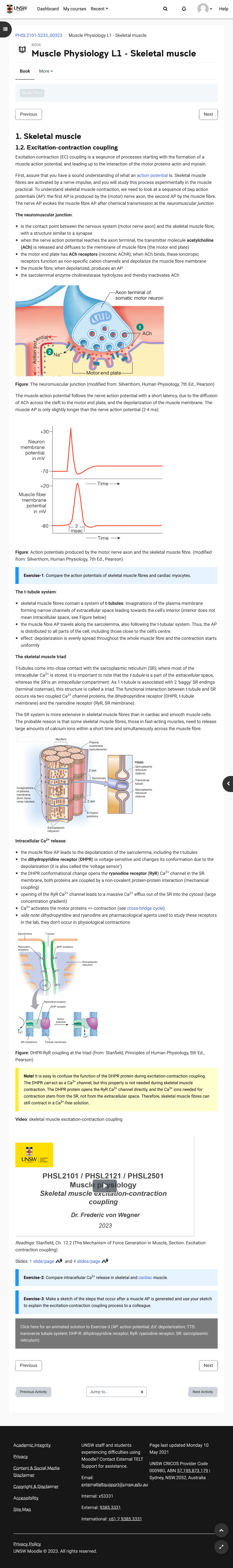 Muscle Physiology L1 - Skeletal muscle Excitation-contraction coupling ...