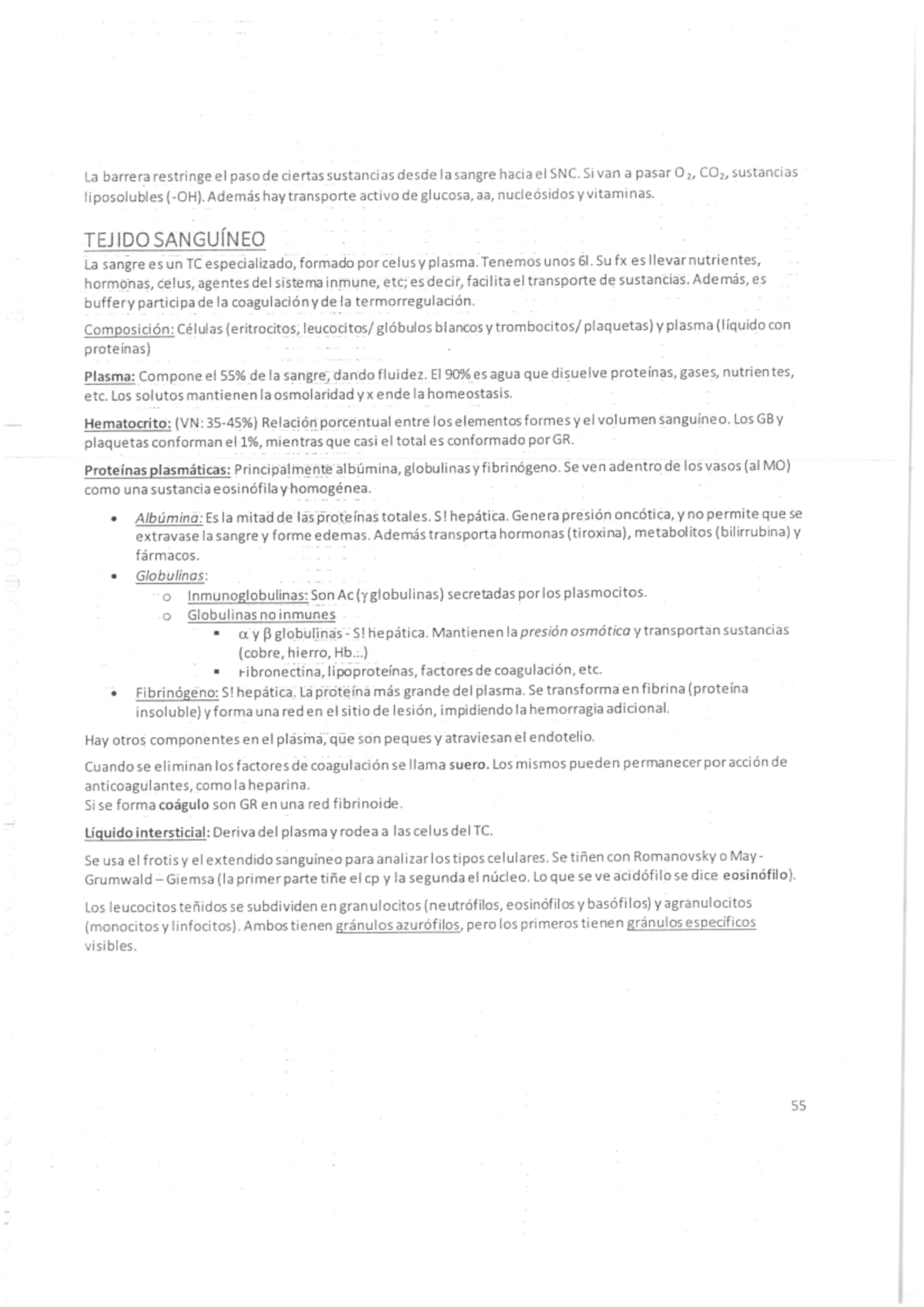 Ross resumen Sanguíneo - Histologia - Studocu