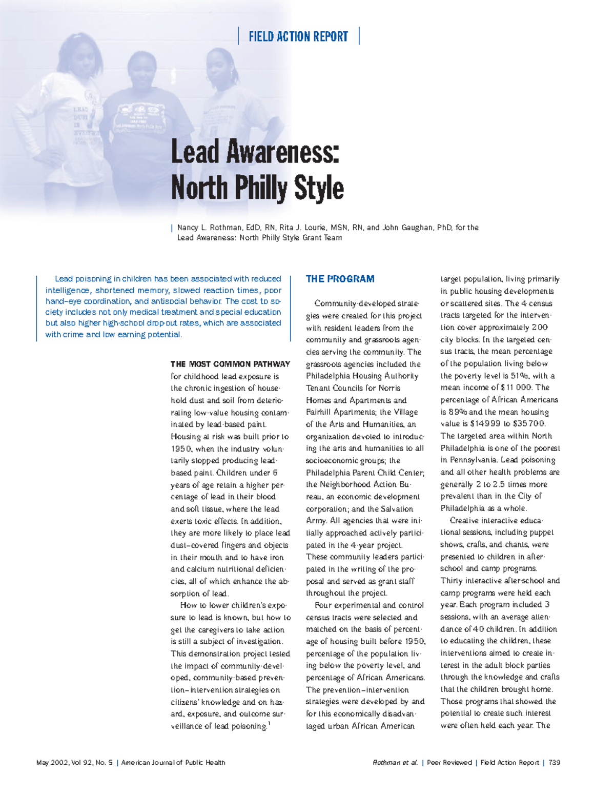 Lead Awareness North Philly Style - Studocu