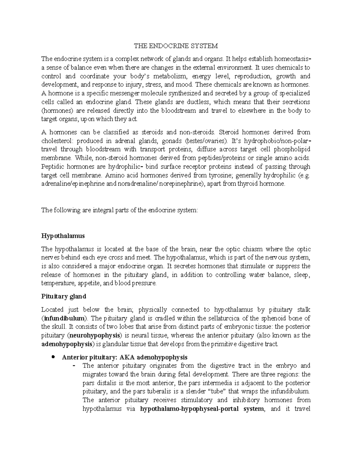Growth Hormone Deficiency - THE ENDOCRINE SYSTEM The endocrine system ...