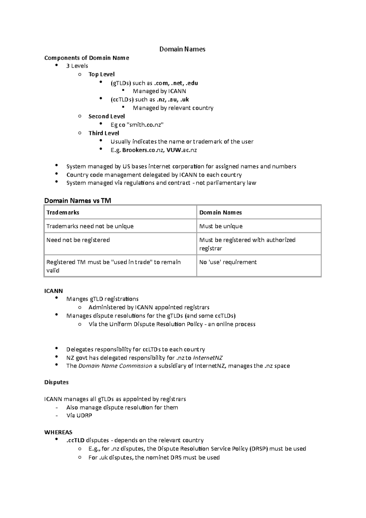 Domain Names - Lecture Notes - Domain Names Components of Domain Name 3 ...