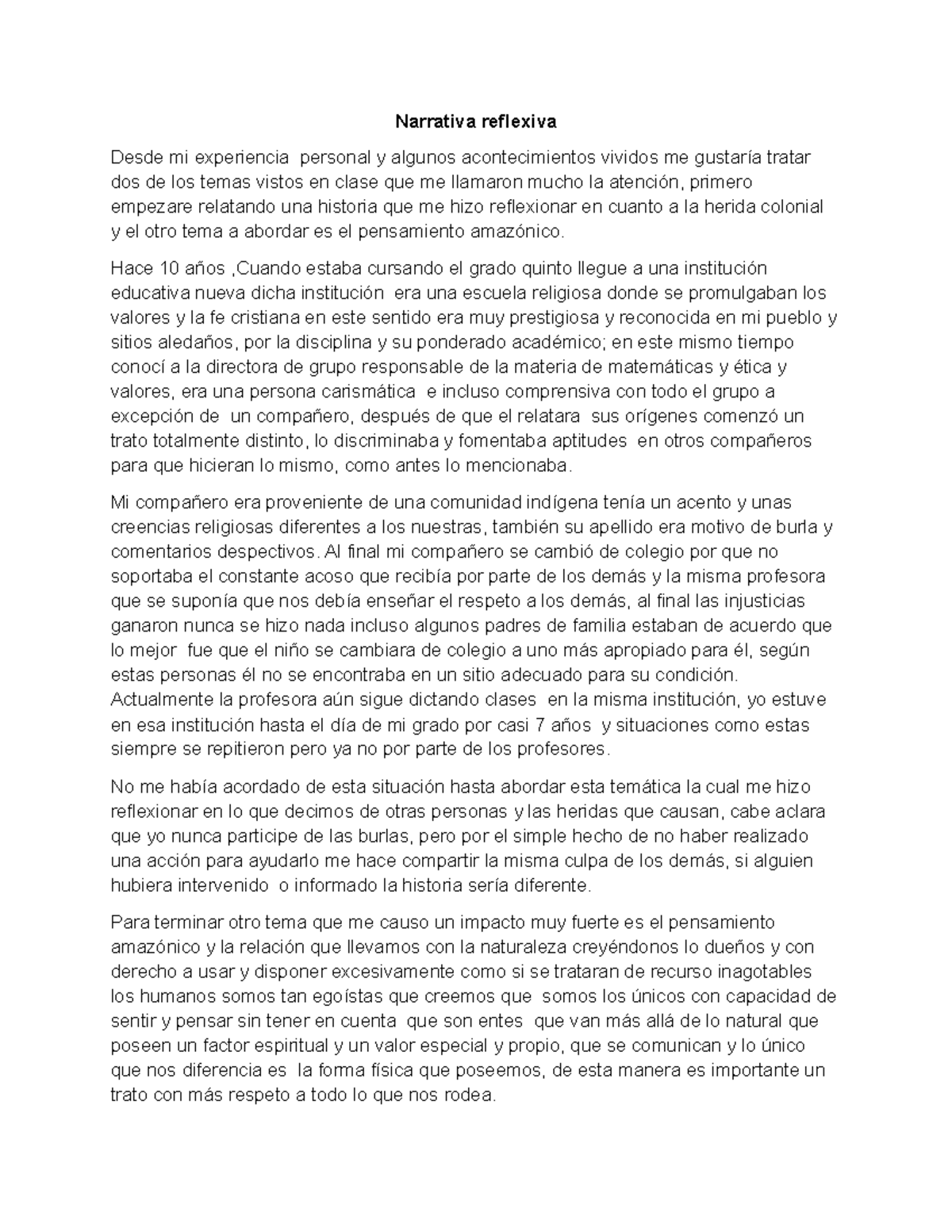 Elaborar una narrativa reflexiva - Narrativa reflexiva Desde mi ...