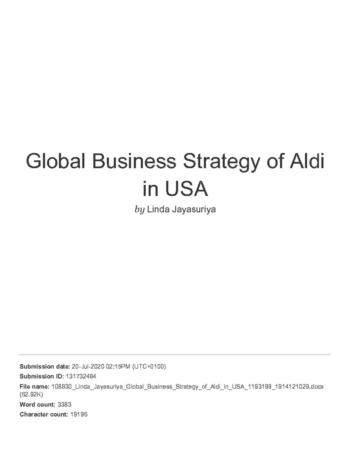 Global Business Strategy of Aldi in the USA - Global Business Strategy ...