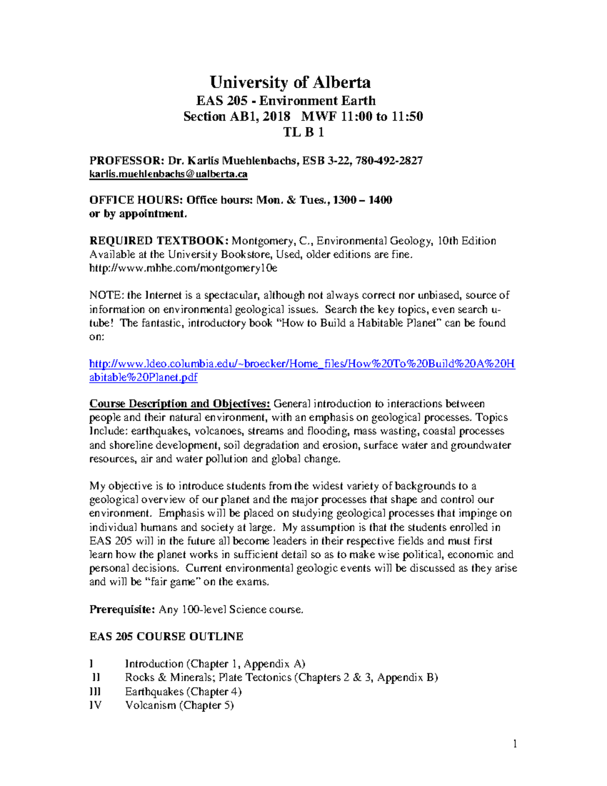 Eas205 2018 w b1 - Course Outline - University of Alberta EAS 205 ...