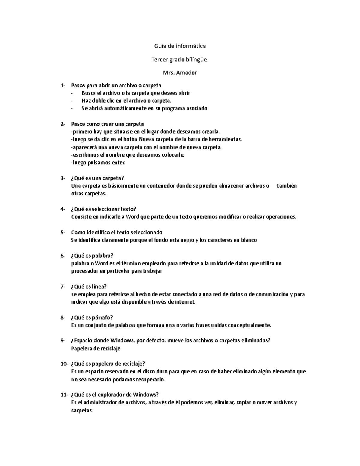Guía de sociologia - Guía de informática Tercer grado bilingüe Mrs ...