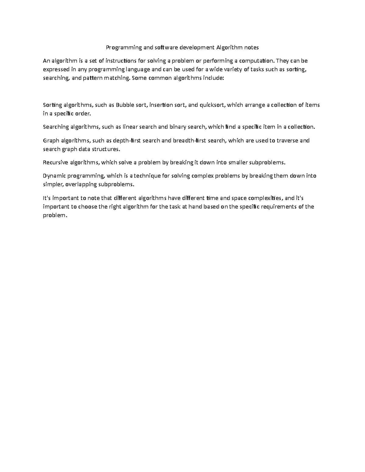 Programming And Software Development Algorithm Notes They Can Be Expressed In Any Programming 
