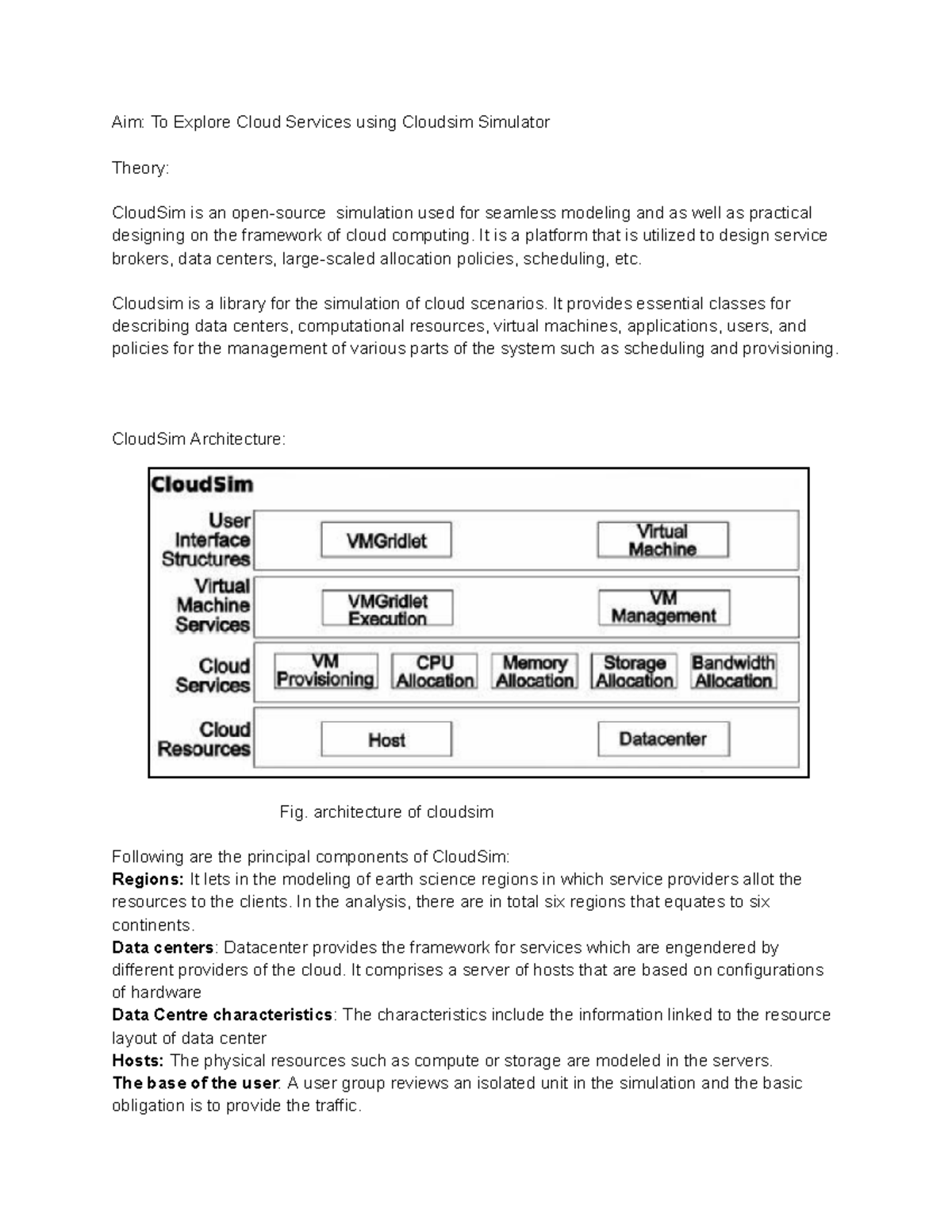 Untitled document - Aim: To Explore Cloud Services using Cloudsim ...
