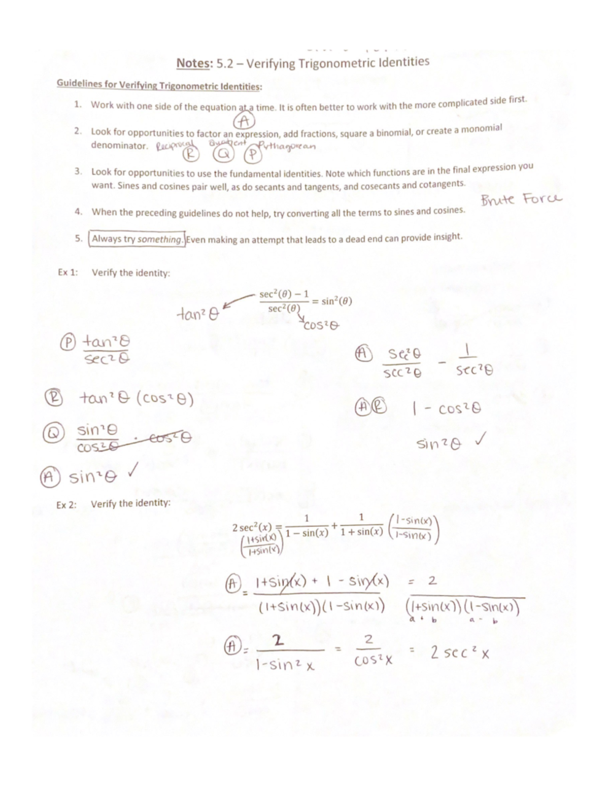 5 2 Notes Verifying Trigonometric Identities MATH 118 Studocu