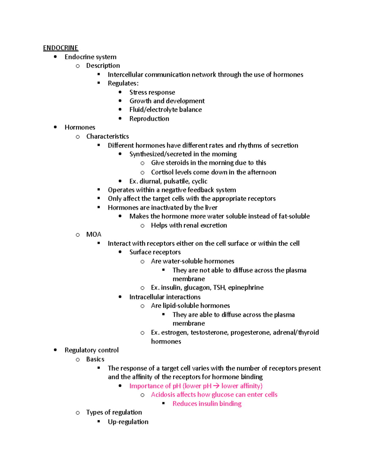 Endocrine - Adult health w/ McCormick fall 2019 - ENDOCRINE Endocrine ...