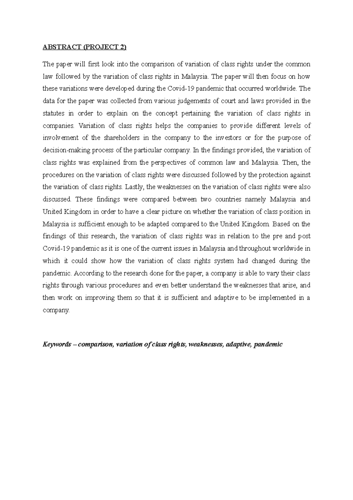 Abstract- Project 2 - informative - ABSTRACT (PROJECT 2) The paper will ...